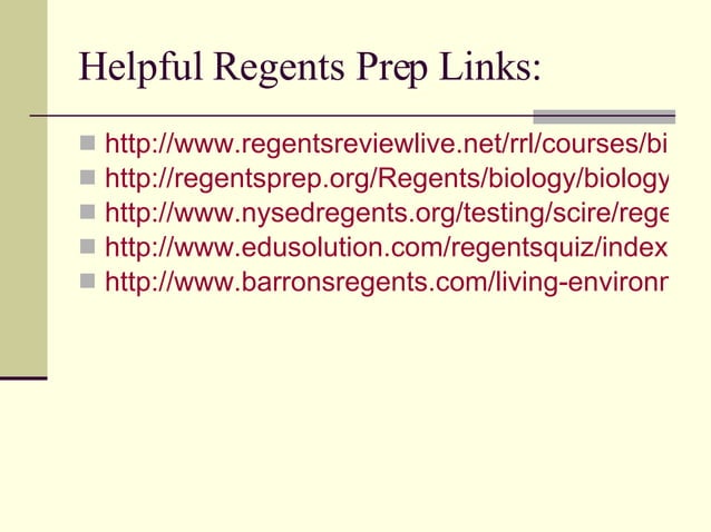 The Living Environment: Regents Preparation | PPT