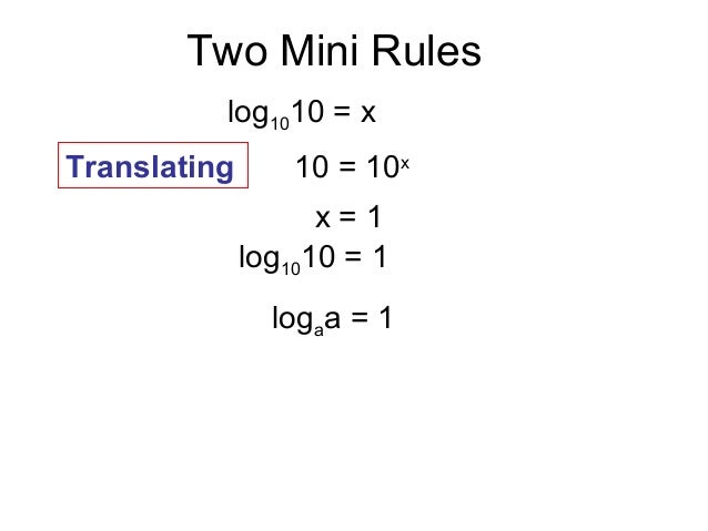 The Log Rules