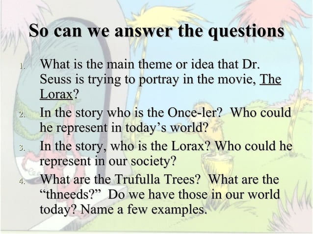 The Lorax | PPT | Books and Literature