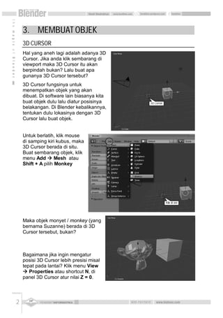 Tutorial Blender Fundamental 'The Magic Of Blender 3D' | PDF