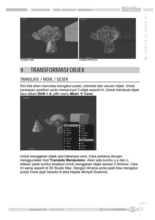 Tutorial Blender Fundamental 'The Magic Of Blender 3D' | PDF