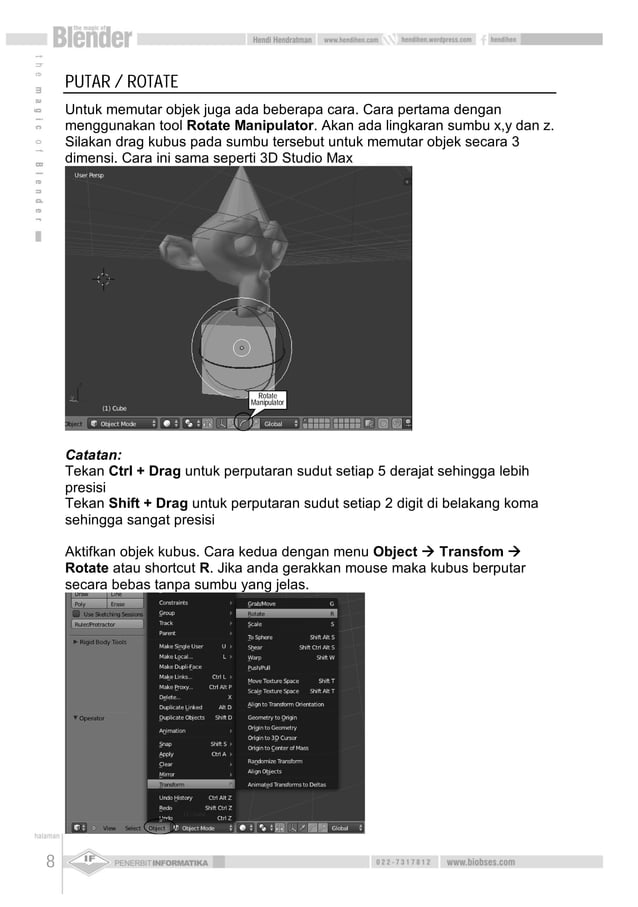 Tutorial Blender Fundamental 'The Magic Of Blender 3D' | PDF