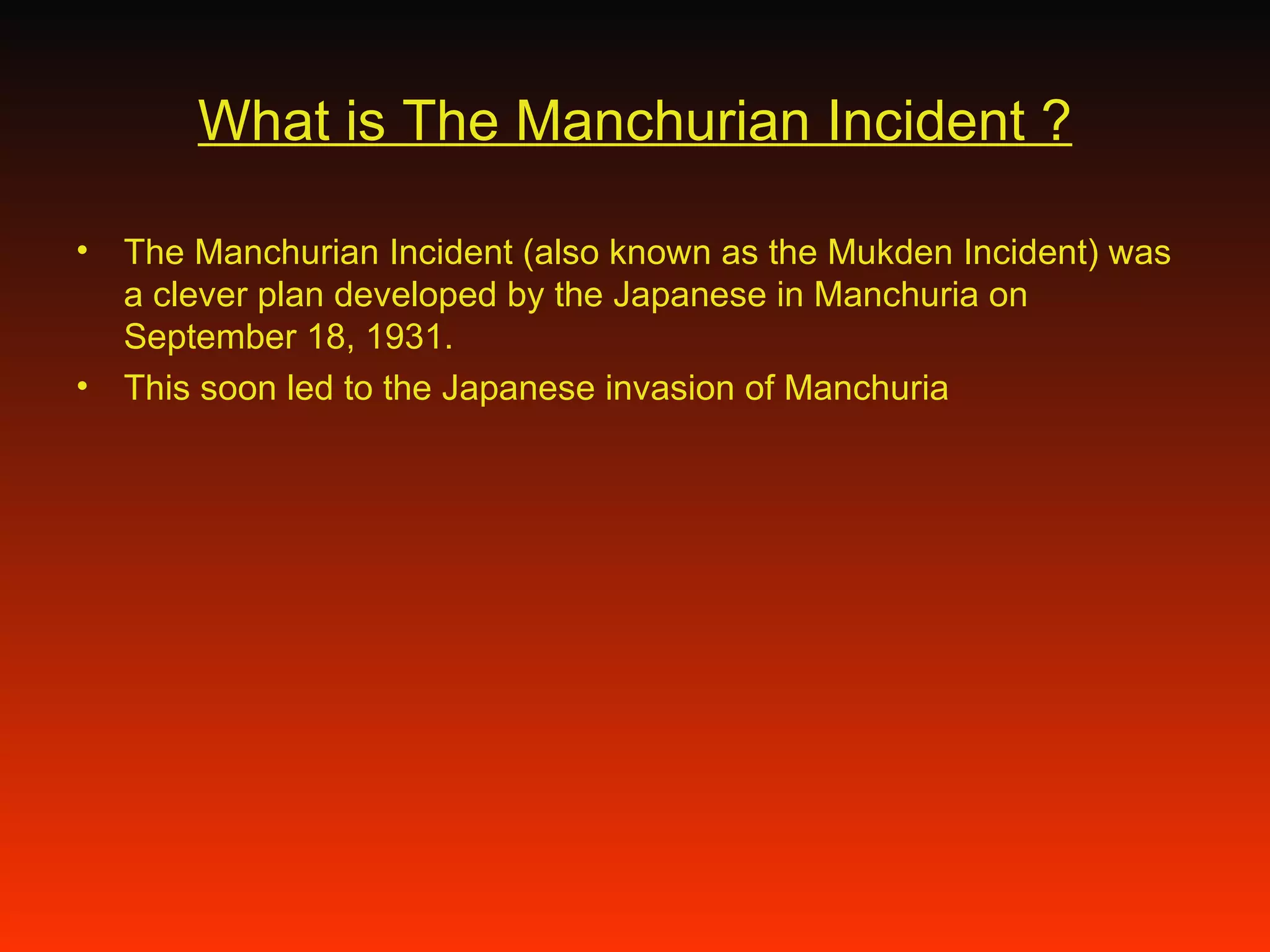 The Manchurian Incident | PPT