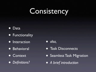 Why Consistency is Not Everything, and Seamless Task Migration is Key | PPT