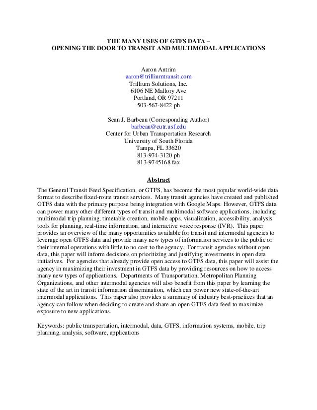 The many-uses-of-gtfs-data-–-its-america-submission-abbreviated | PDF
