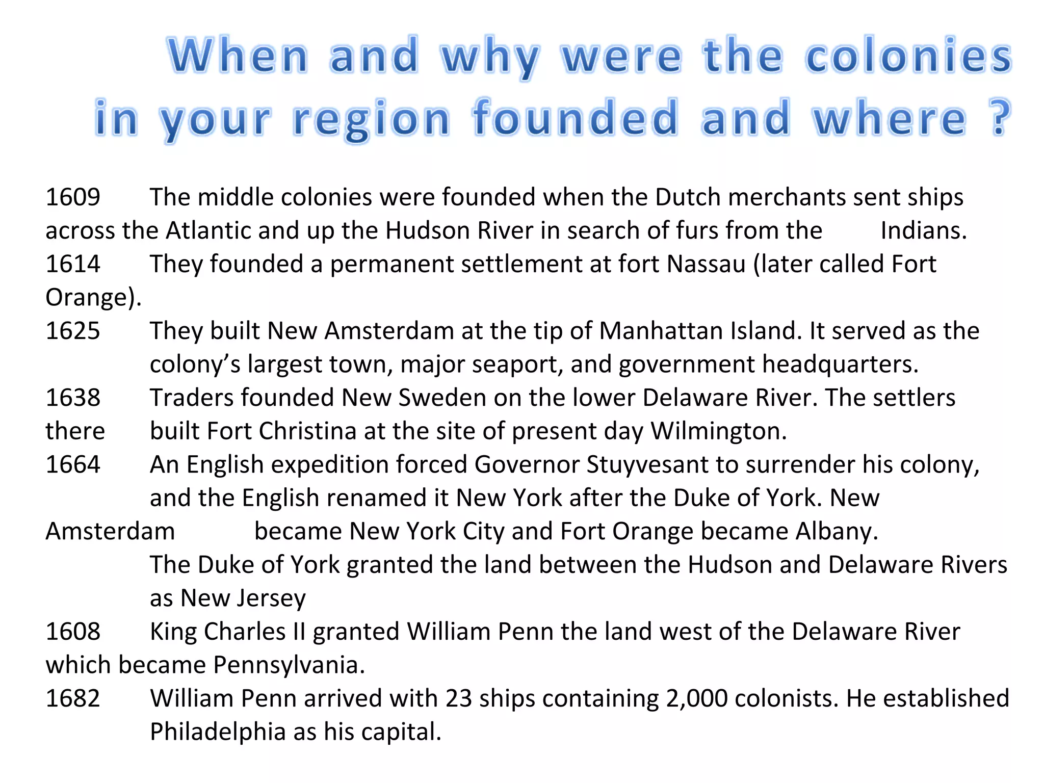 The Middle Colonies Project | PPT