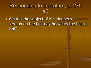 The Ministers Black Veil | PPT | Books and Literature