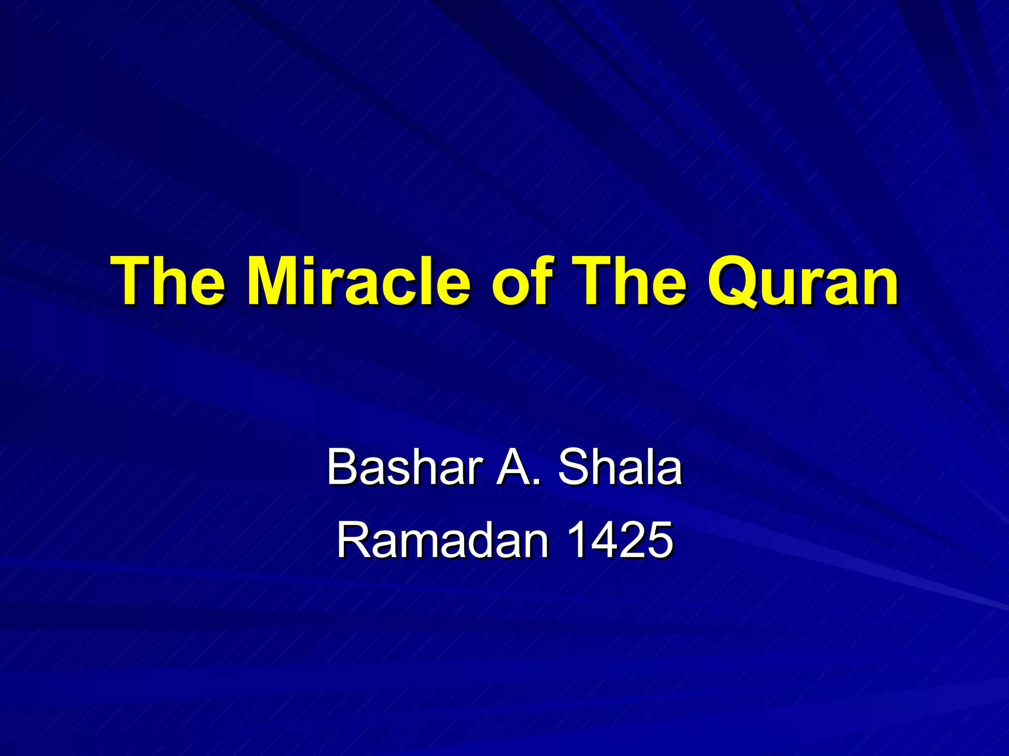 The Miracle Of The Quran | PPS