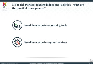 The monitoring & delegation of the risk management function under AIFMD | PDF