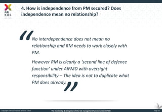 The monitoring & delegation of the risk management function under AIFMD | PDF