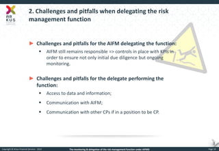 The monitoring & delegation of the risk management function under AIFMD ...