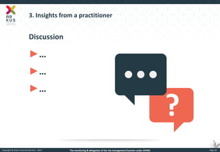 The monitoring & delegation of the risk management function under AIFMD | PDF