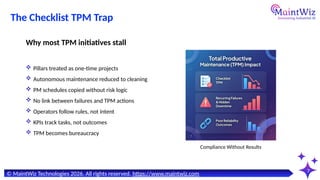 The Most Controversial TPM Debate in Maintenance Today Checklist TPM vs ...