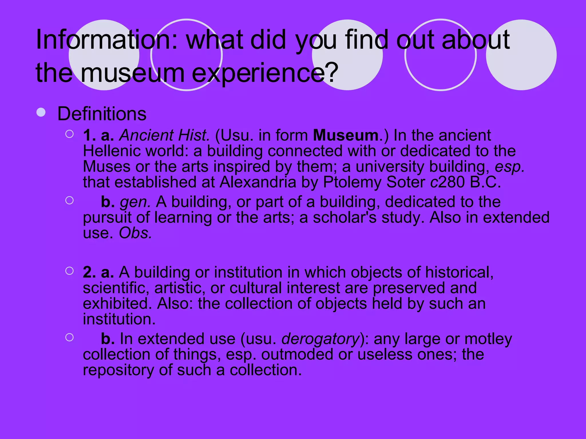 The Museum Experience | PPT
