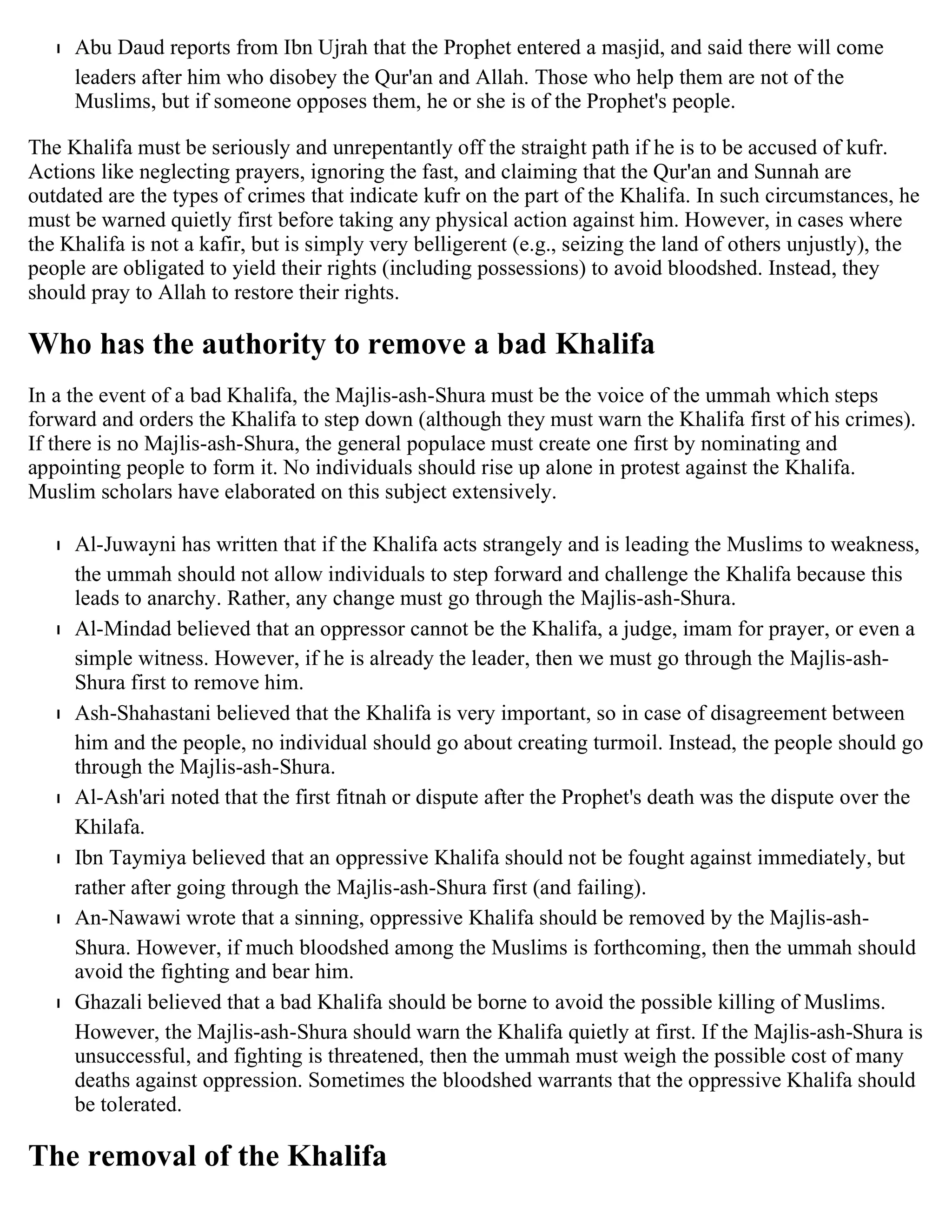 The Muslim Khilafa | PDF