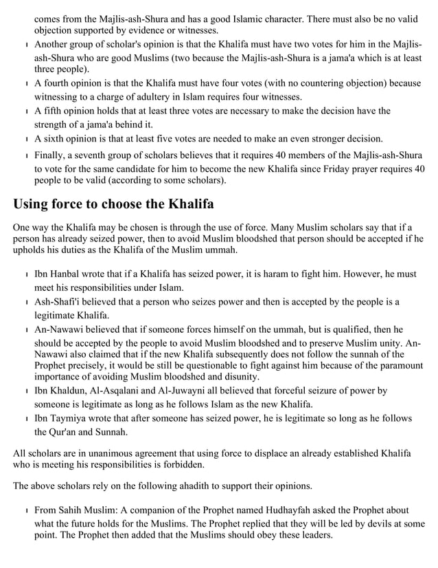 The Muslim Khilafa | PDF