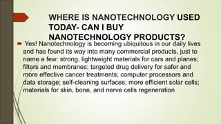 Report:The Nano World that includes nano science, nanotechnology,origin ...