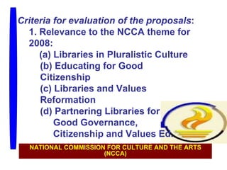 The National Commission For Culture & The Arts | PPT