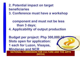 The National Commission For Culture & The Arts | PPT