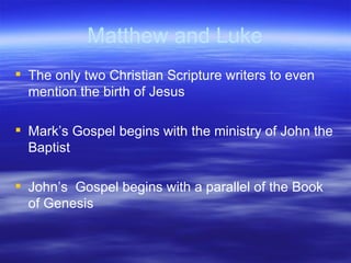 The Nativity of Luke and Matthew | PPT