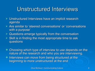 The Nature of Qualitative Interviews | PPT