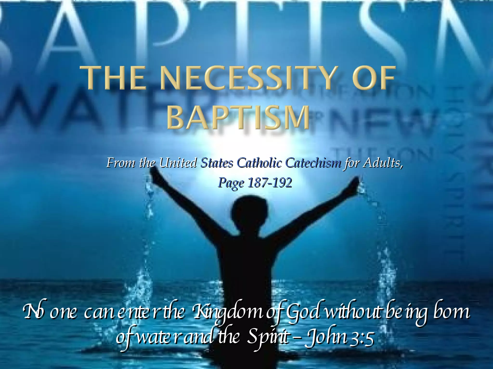 Necessity of Baptism | PPT
