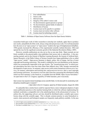 The Need for Open Source Software in Machine Learning | PDF