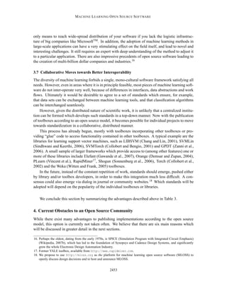 The Need for Open Source Software in Machine Learning | PDF