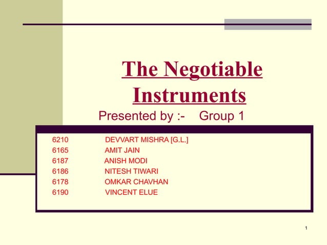 The negotiable-instruments-act-1881 - copy | PPT | Stamps and Coins | Collecting