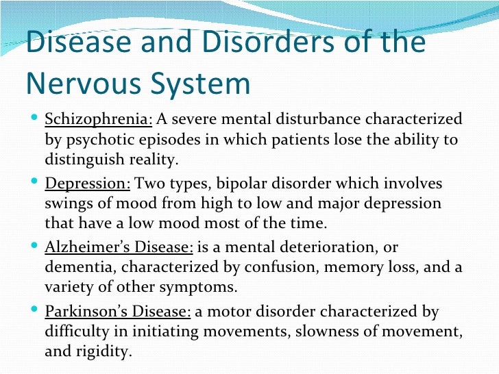 Nervous System Diseases And Disorders