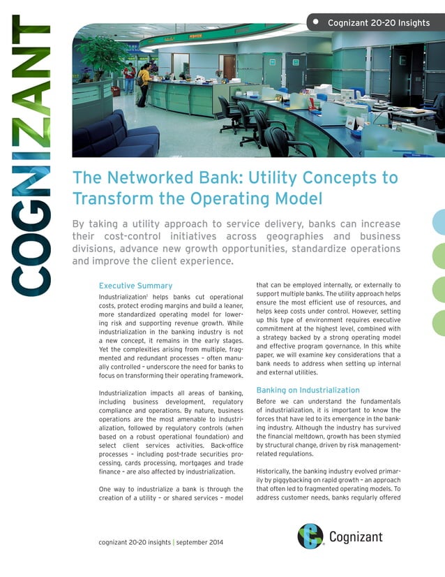 The Networked Bank: Utility Concepts to Transform the Operating Model ...