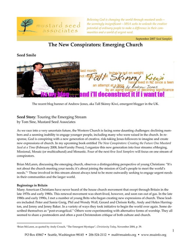 Emerging Church Movement Explored Through Four Streams | PPT