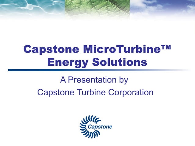 Green, Sustainable Microturbines | PPT