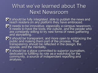 The Next Newsroom Project | PPT
