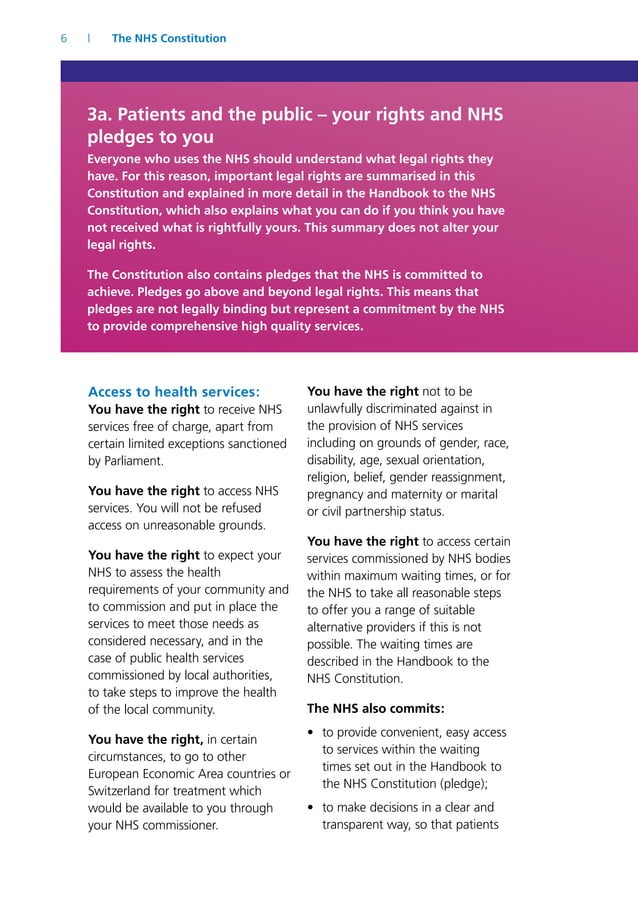 The nhs-constitution-for-england-2013 | PDF | Health Insurance | Insurance