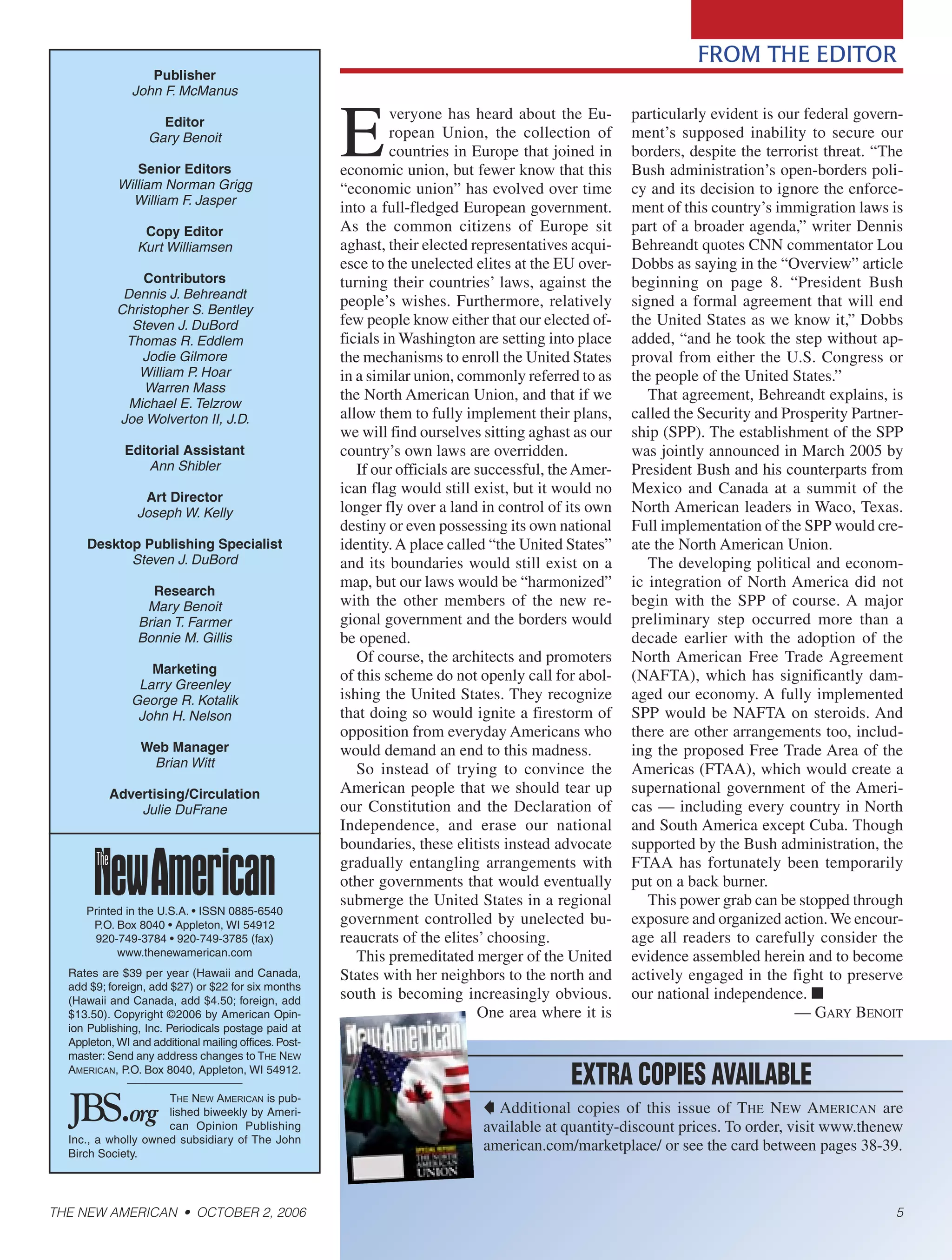 The North American Union - The New American Magazine - Special Issue.pdf