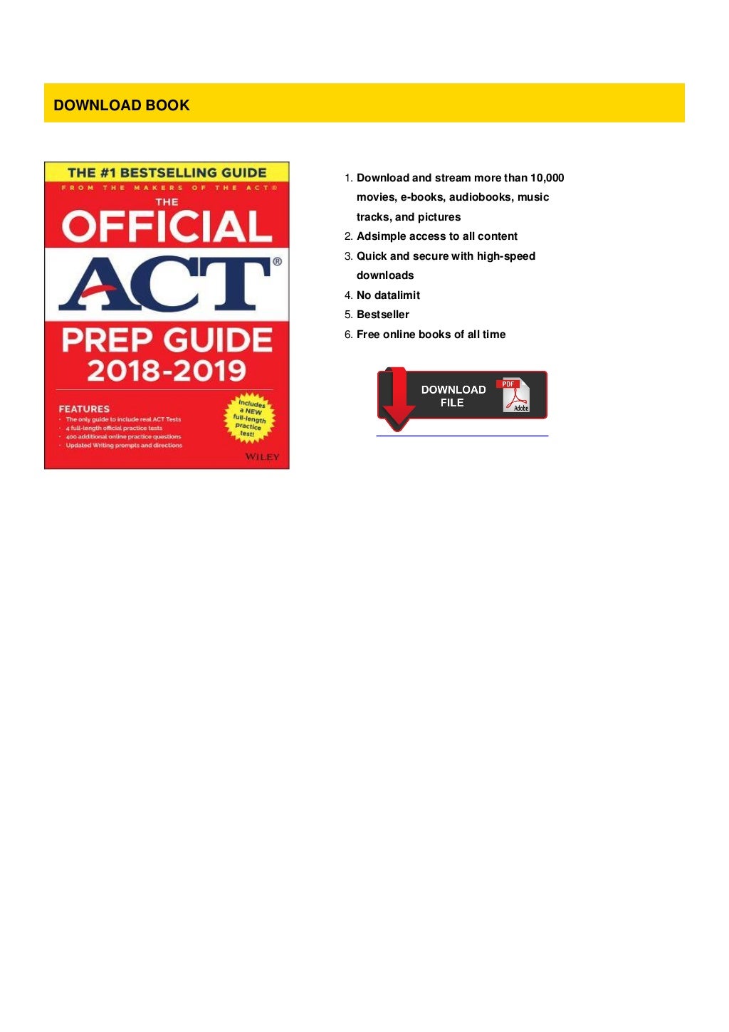 Download The Official ACT Prep Guide, 2018-19 Edition (Book + Bonus ...