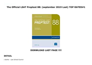 The Official LSAT Preptest 88: (september 2019 Lsat) TOP RATED#1 | PPT