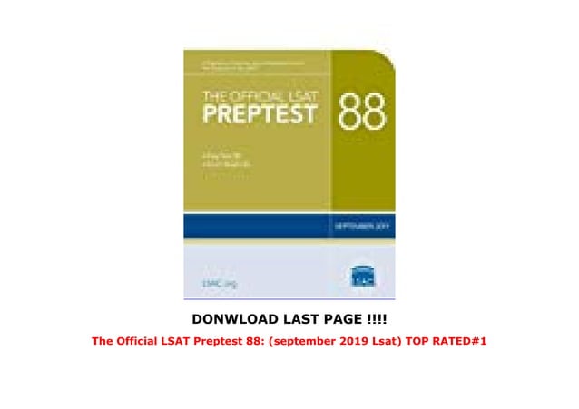 The Official LSAT Preptest 88: (september 2019 Lsat) TOP RATED#1 | PDF