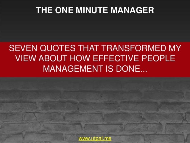 The One Minute Manager