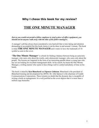 The one-minute-manager | PDF | Business Administration | Business