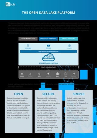 The Open Data Lake Platform Brief - Data Sheets | Whitepaper | PDF