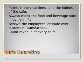 The Operation Plan Of Black Cafe | PPT