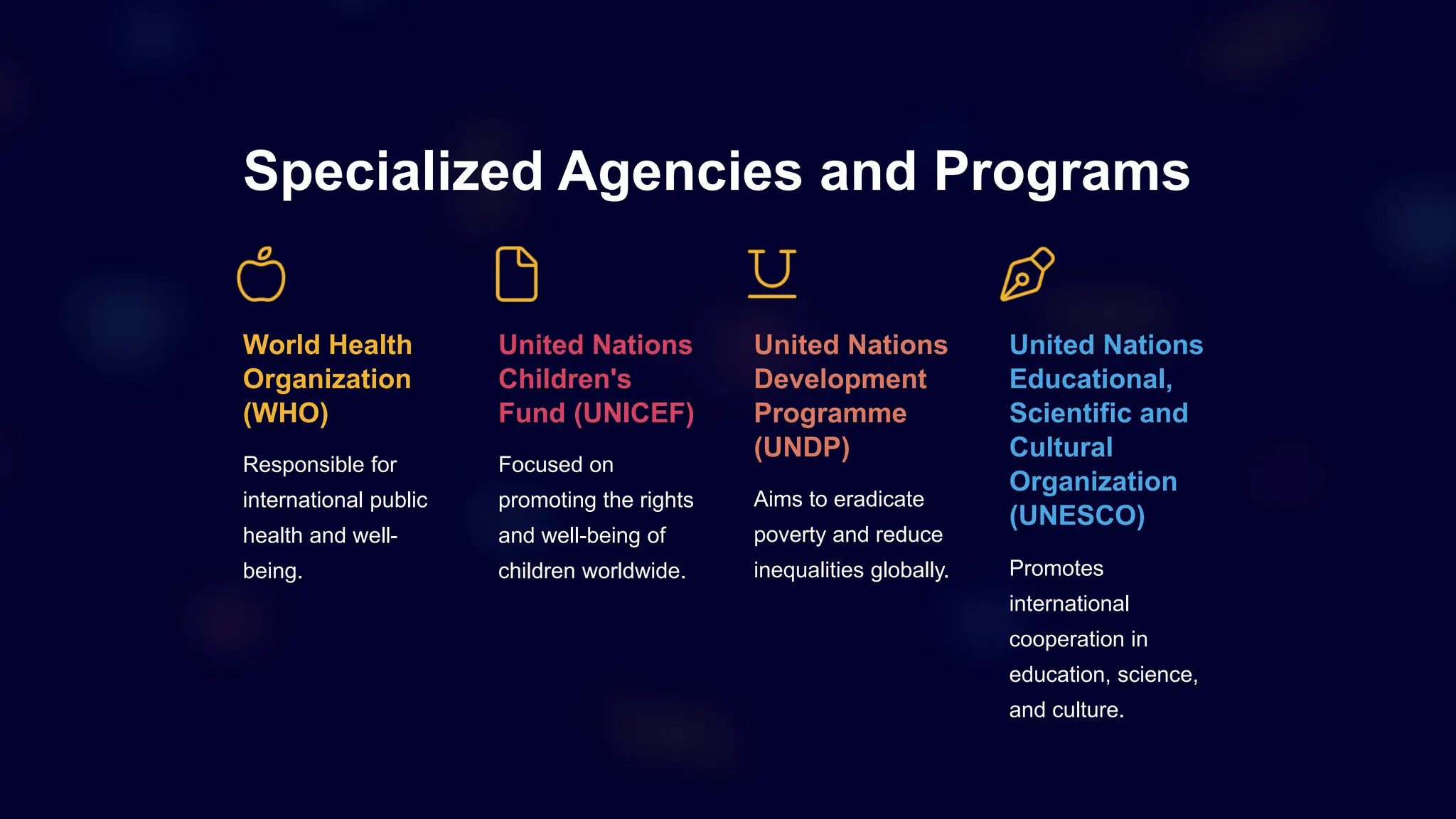 The Organisational Structure of the United Nations | PPTX