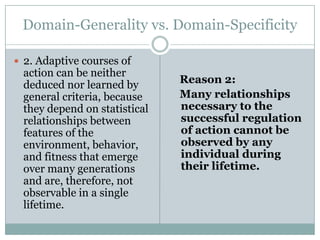 The Origins Of Domain Specificity | PPT