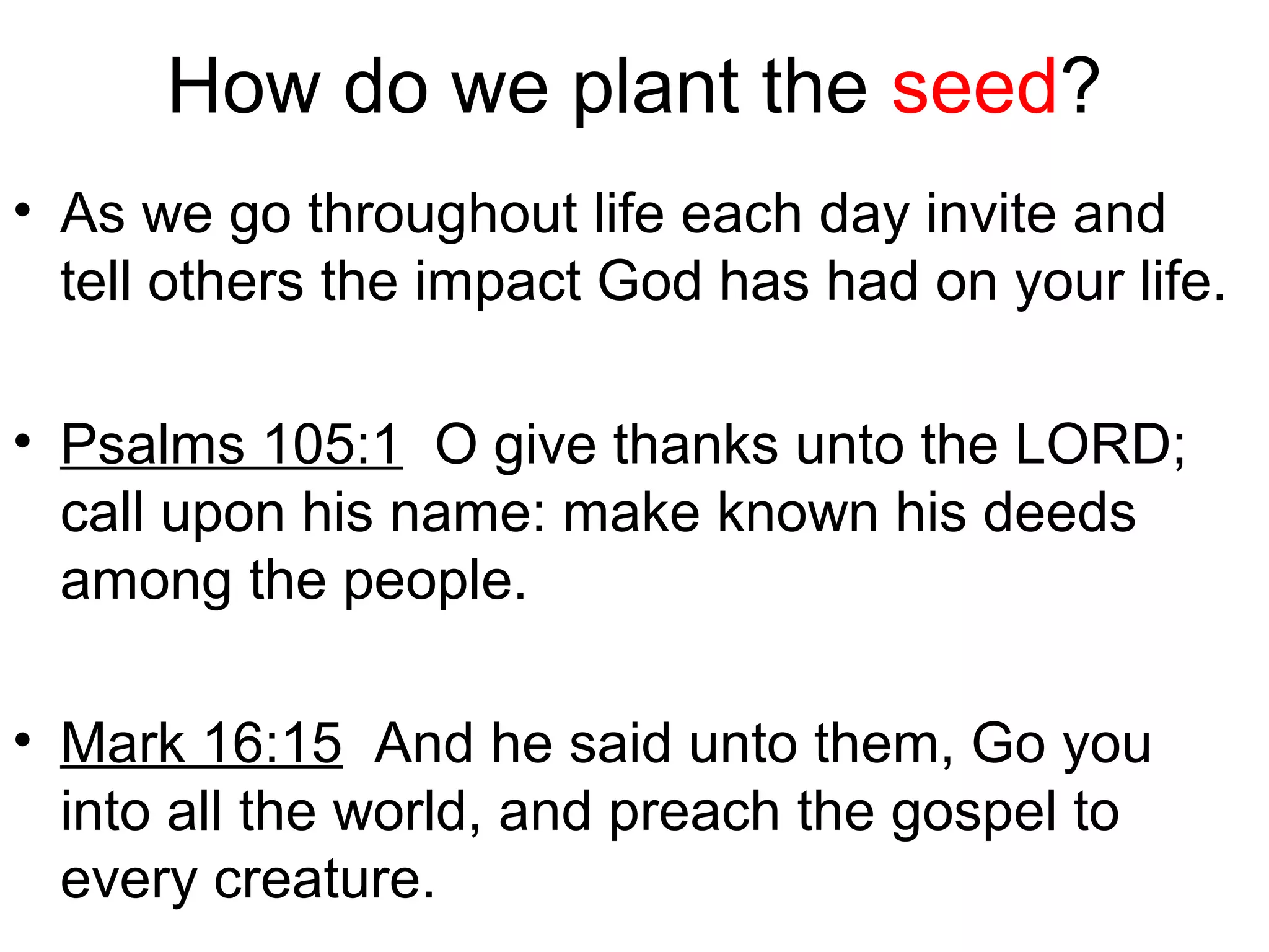 The parable of the Sower and Soils | PPT