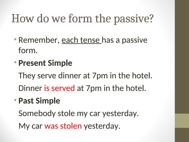 THE PASSIVE VOICE. HOW TO USE THE PASSIVE VOICE IN THE RIGHT WAY | PPT