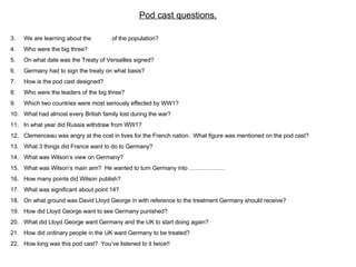 The Peace Treaties After The First World War | PPT