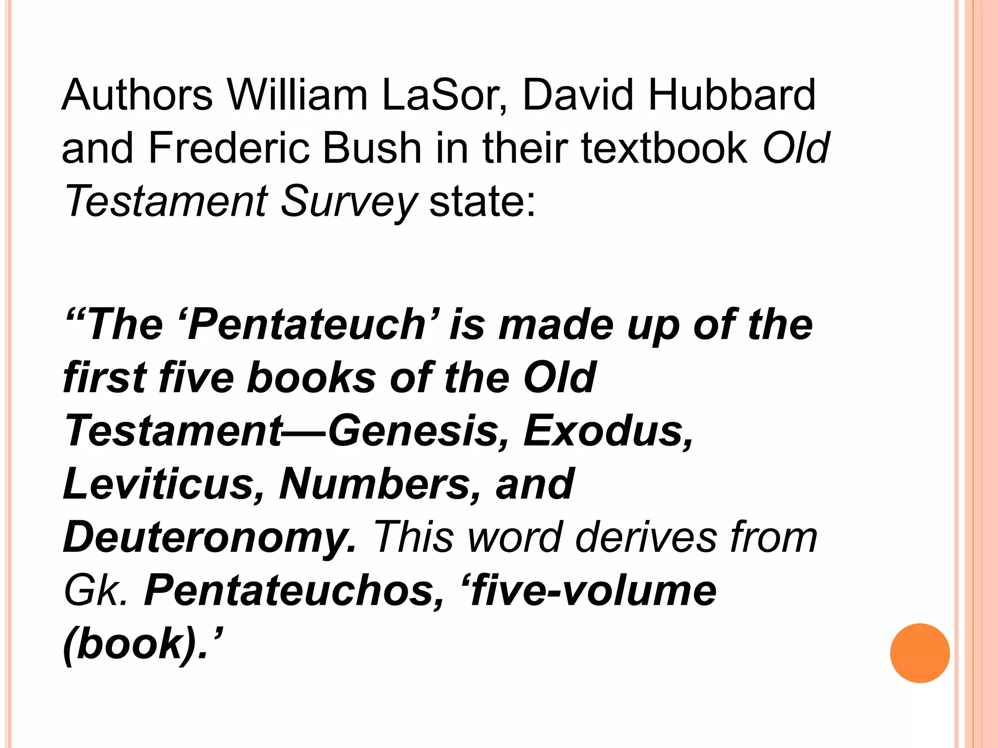 The Pentateuch-intro (1) | PPTX