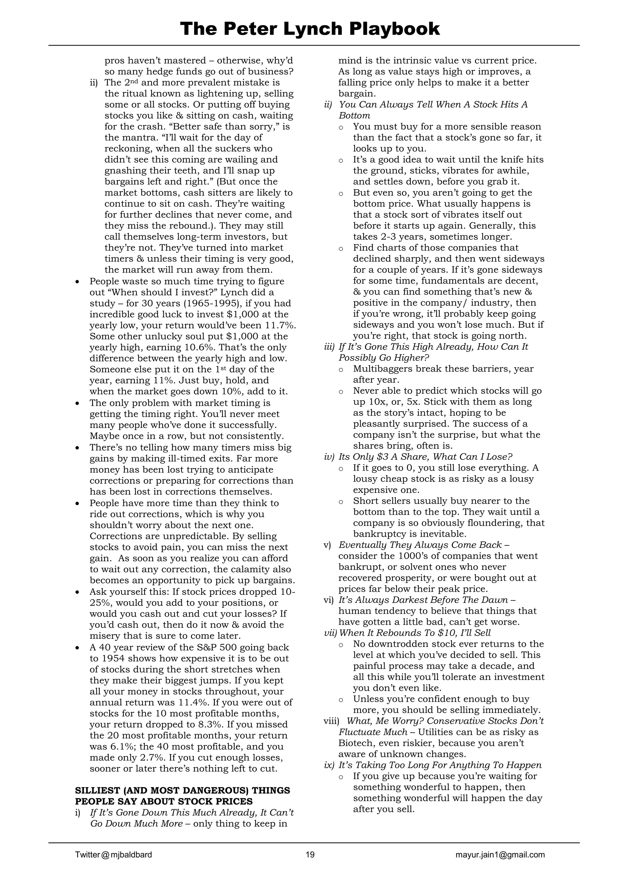 the-peter-lynch-playbook on equity investment | PDF